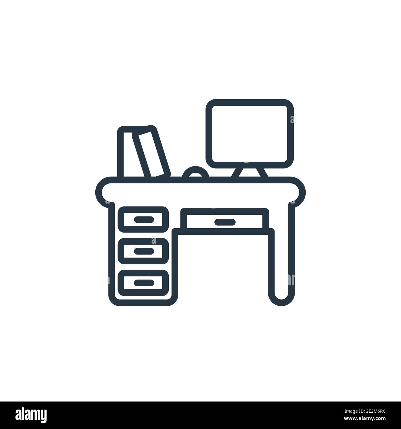 Office desk from front Stock Vector Images - Alamy