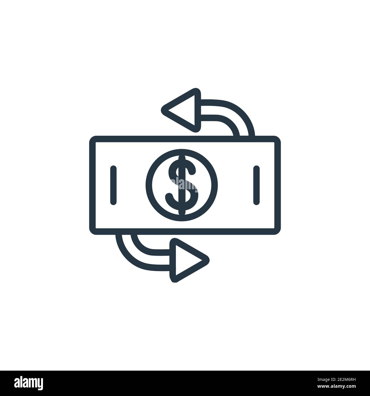 Transaction outline vector icon. Thin line black transaction icon, flat ...