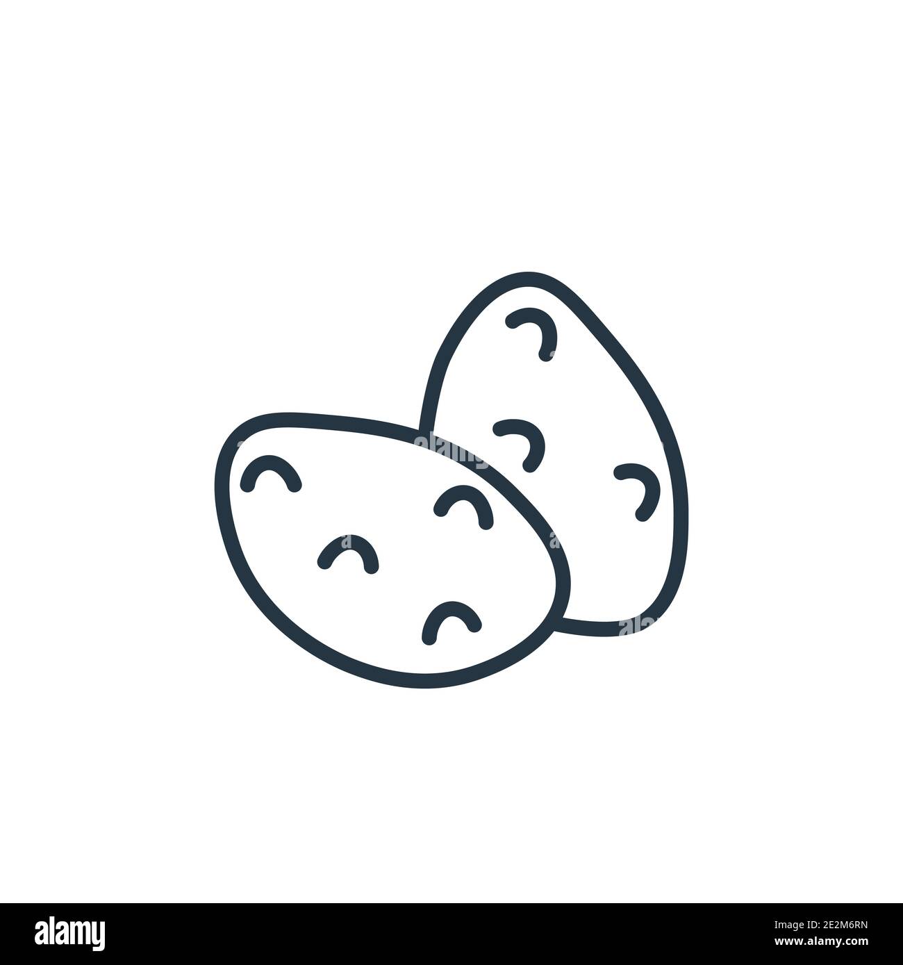 Potatoes outline vector icon. Thin line black potatoes icon, flat ...