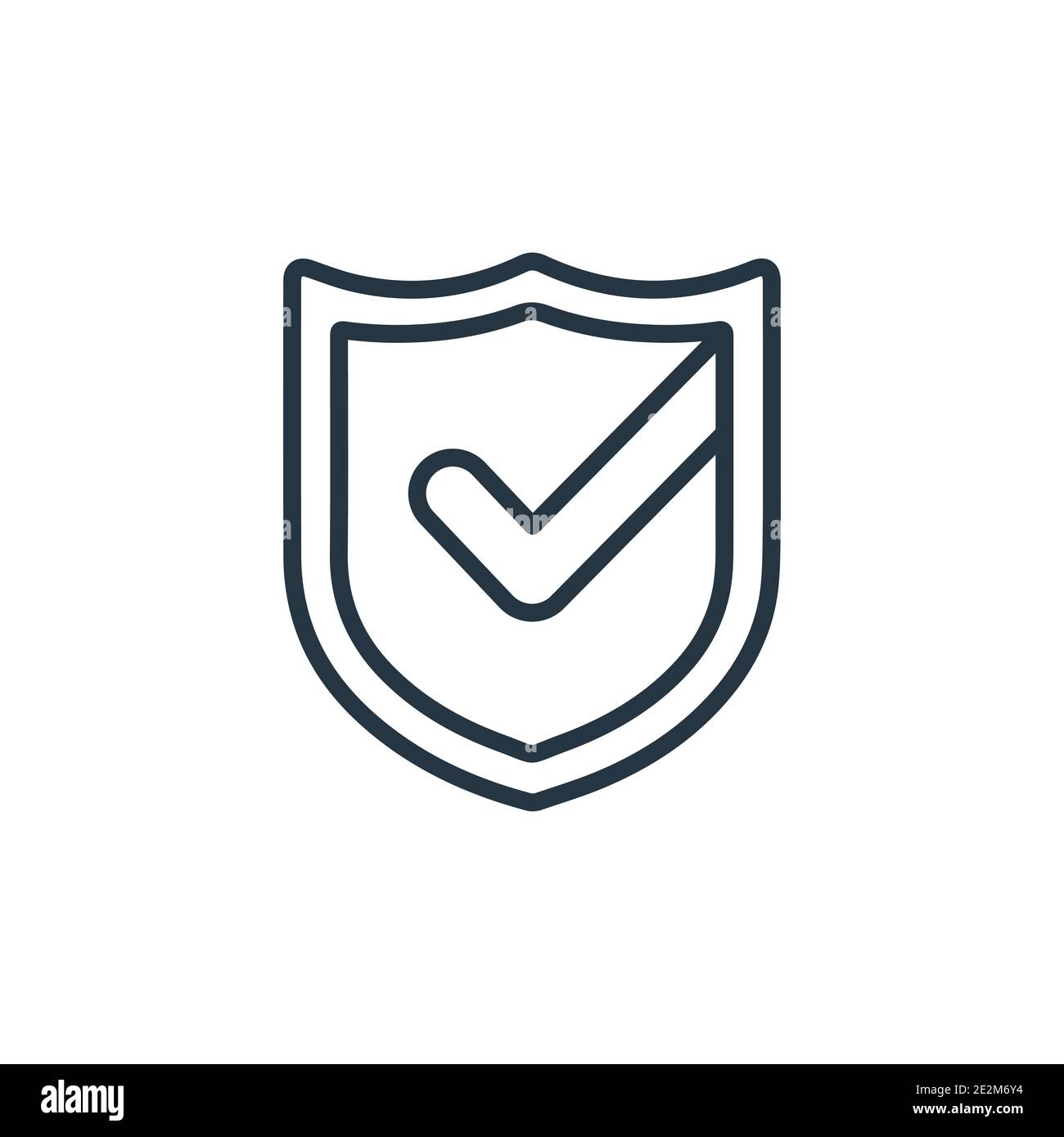 Guaranty shield outline vector icon. Thin line black guaranty shield ...