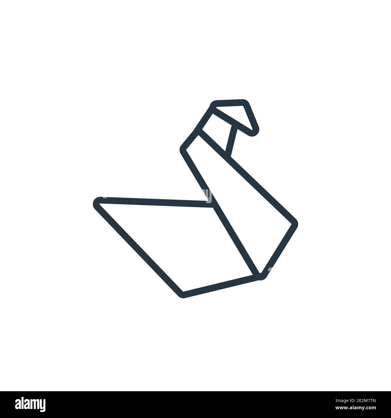 Origami outline vector icon. Thin line black origami icon, flat vector ...