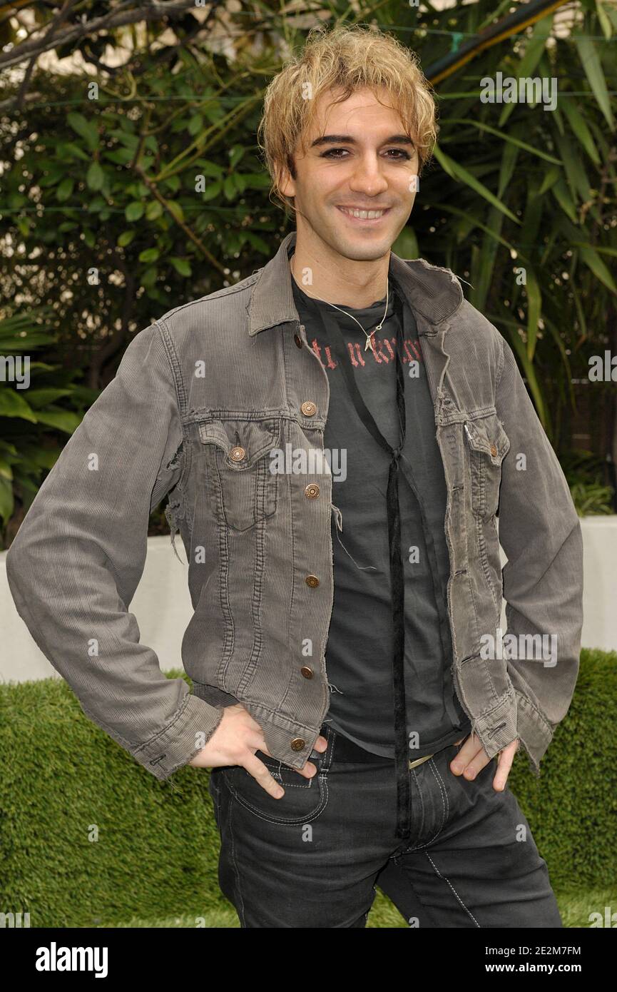 Cast members of 'Mozart l'Opera Rock' Mikelangelo Loconte gives a press ...