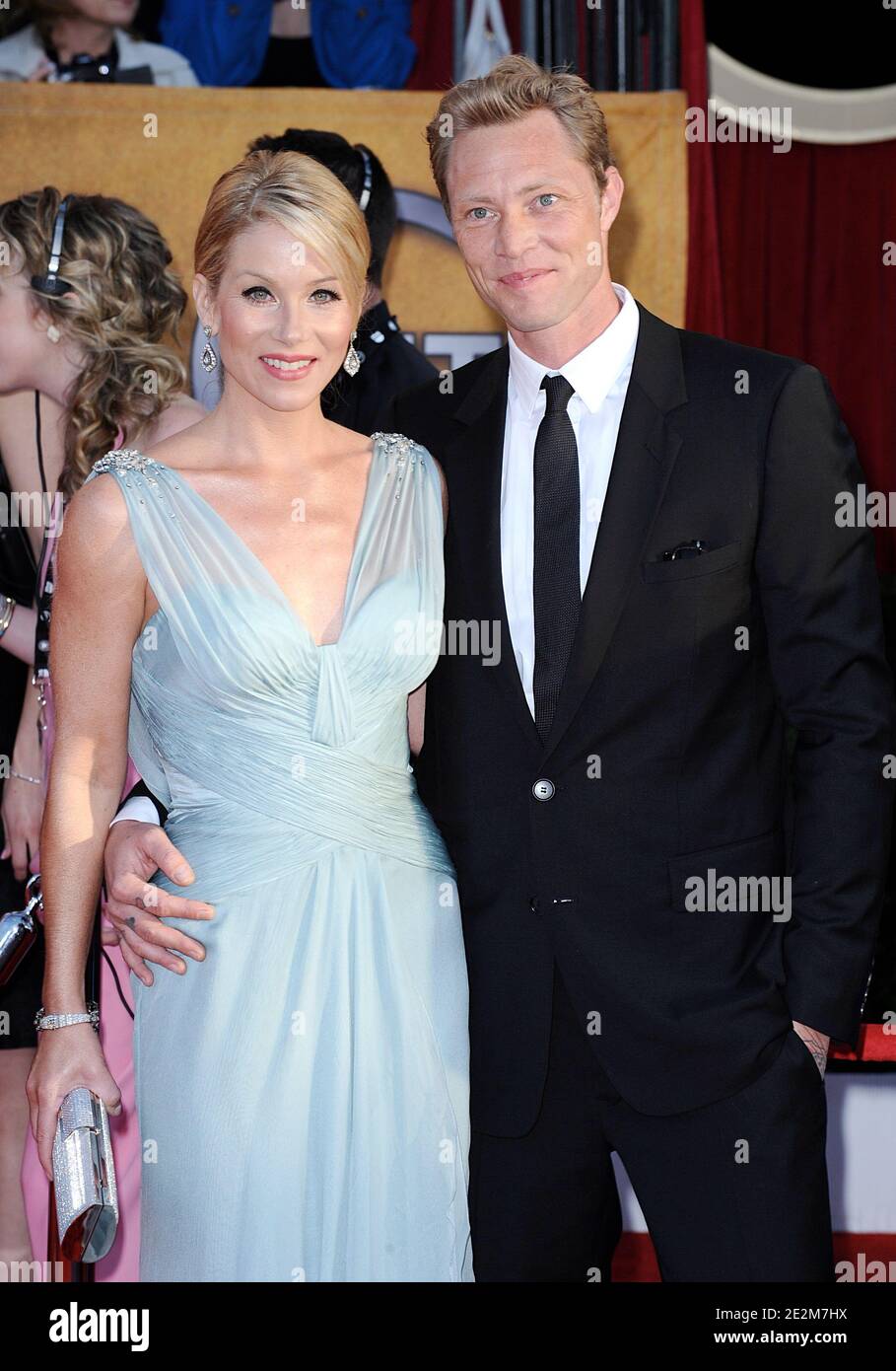Christina applegate and husband martyn lenoble hi-res stock photography ...