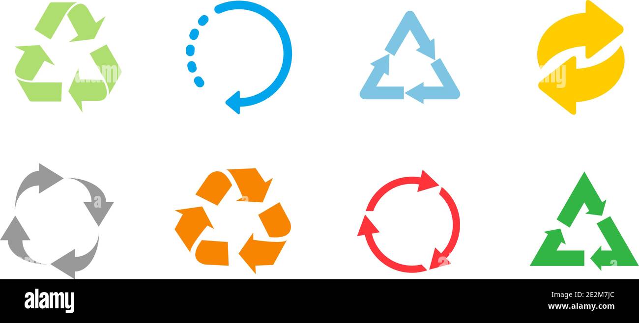 Set color Recycle sign on white background Stock Vector Image & Art - Alamy