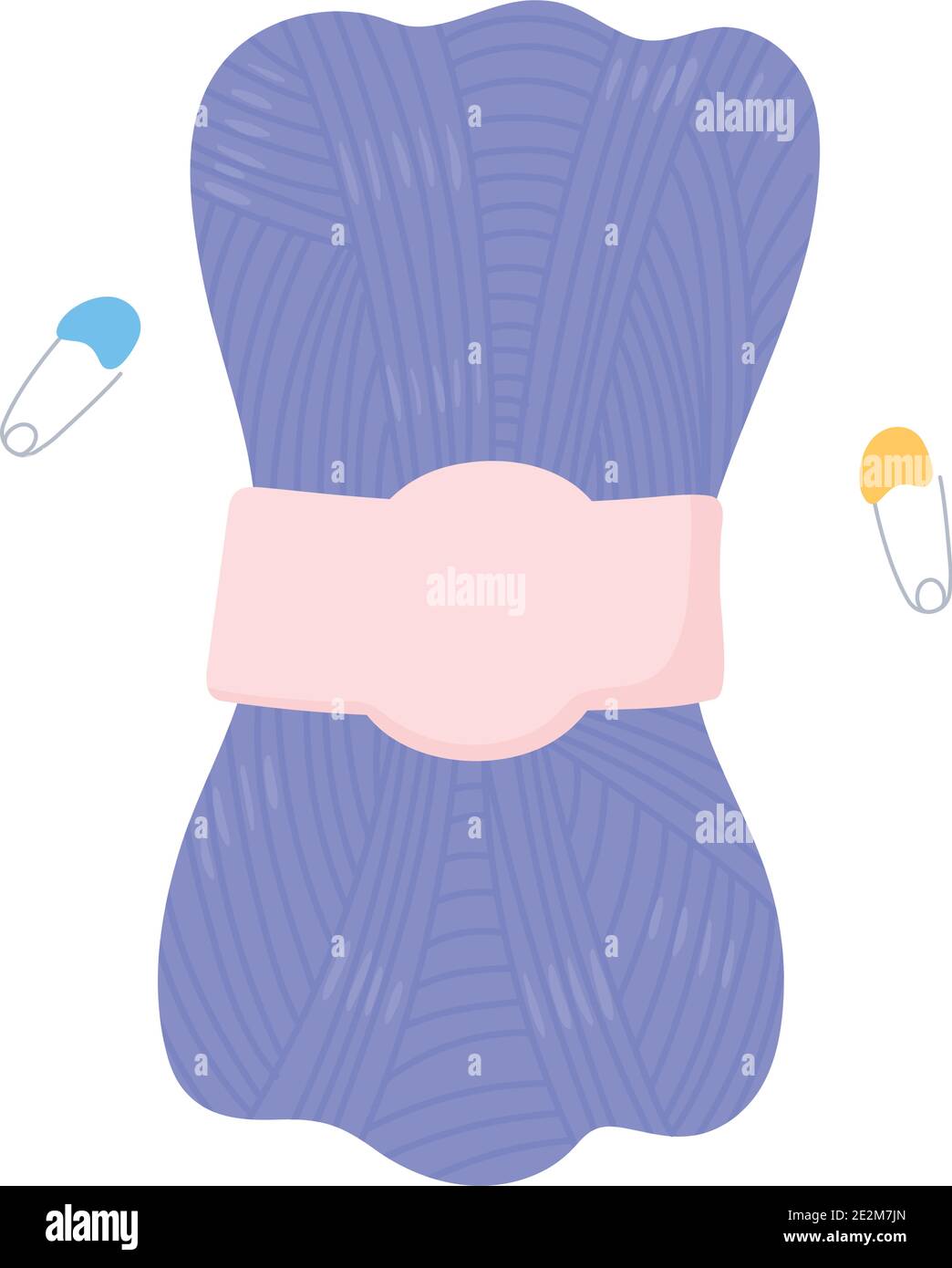 needlework knitting tools wool with clothes pin vector illustration ...