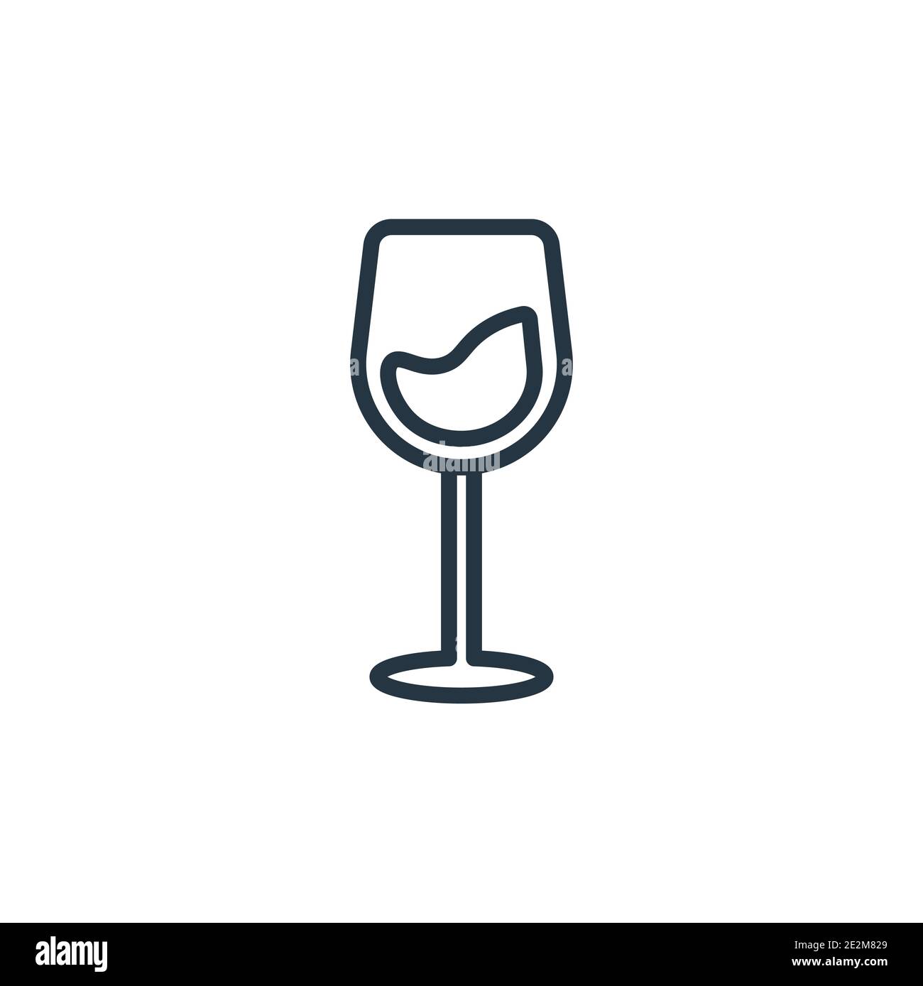 Wine outline vector icon. Thin line black wine icon, flat vector simple ...