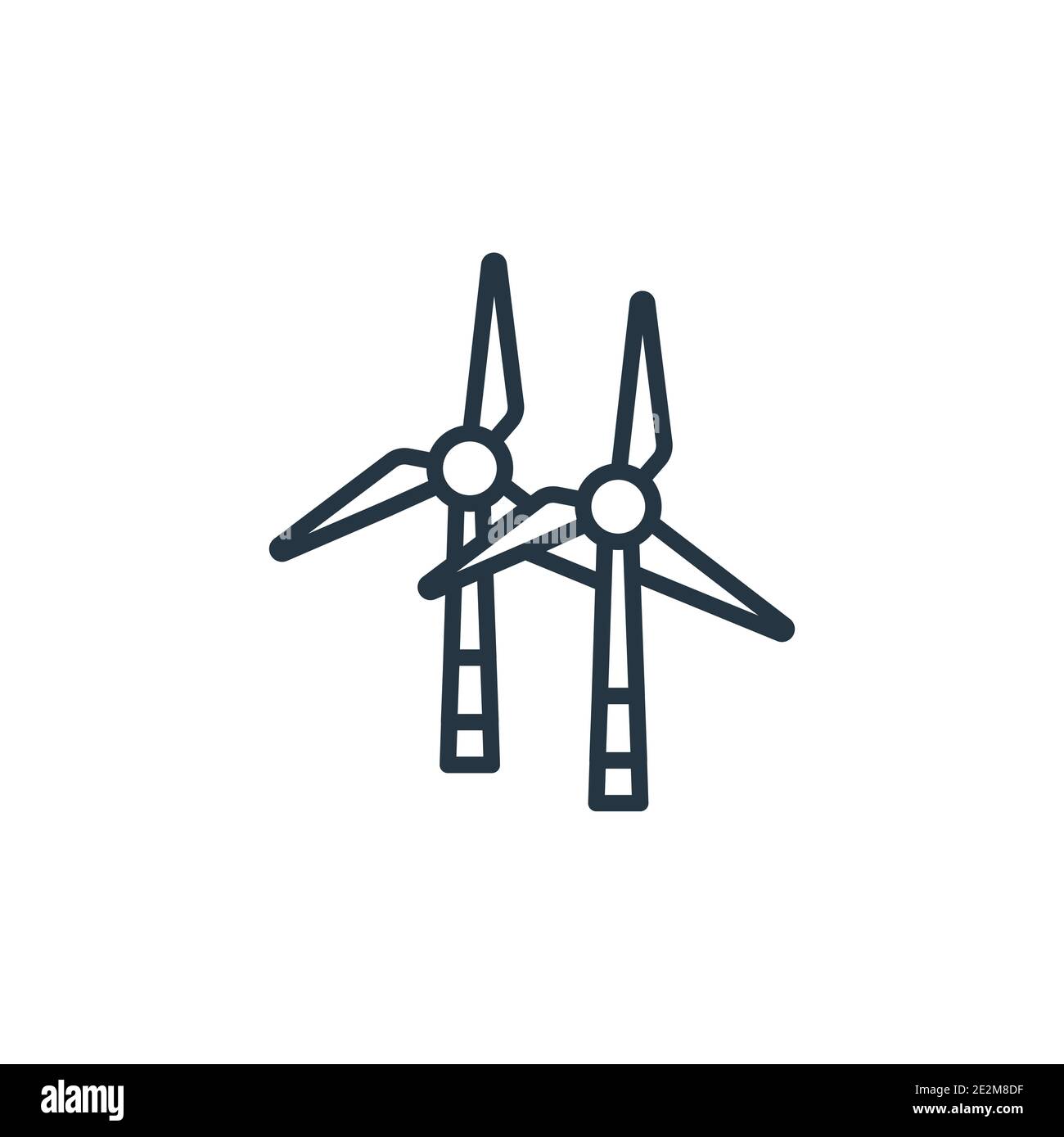 Wind mills outline vector icon. Thin line black wind mills icon, flat ...