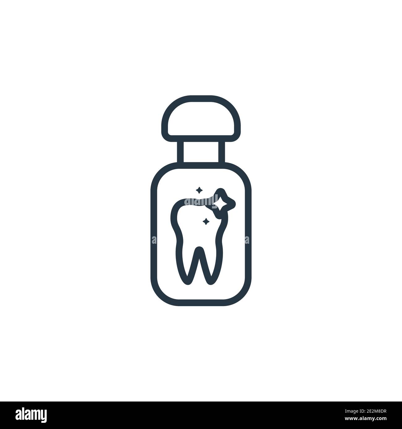 Mouth wash outline vector icon. Thin line black mouth wash icon, flat ...