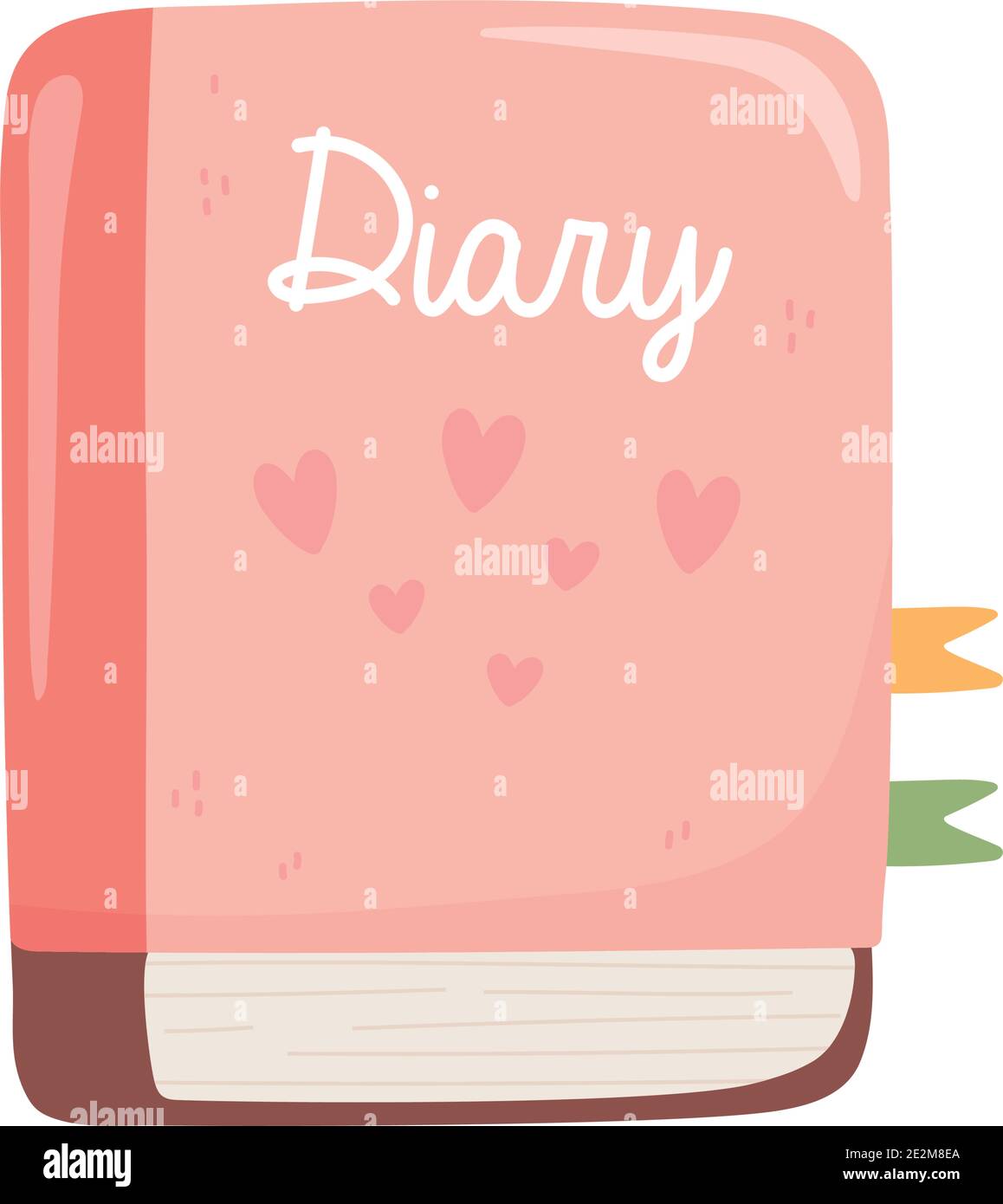 diary book cartoon hygge style vector illustration Stock Vector Image ...