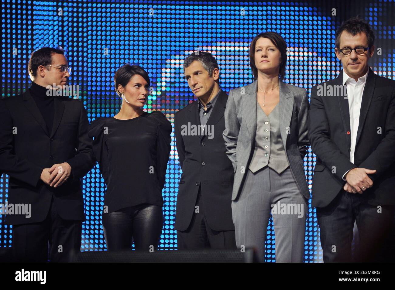 Jean-Luc Delarue, Nagui and Alessandra Sublet during the charity ...