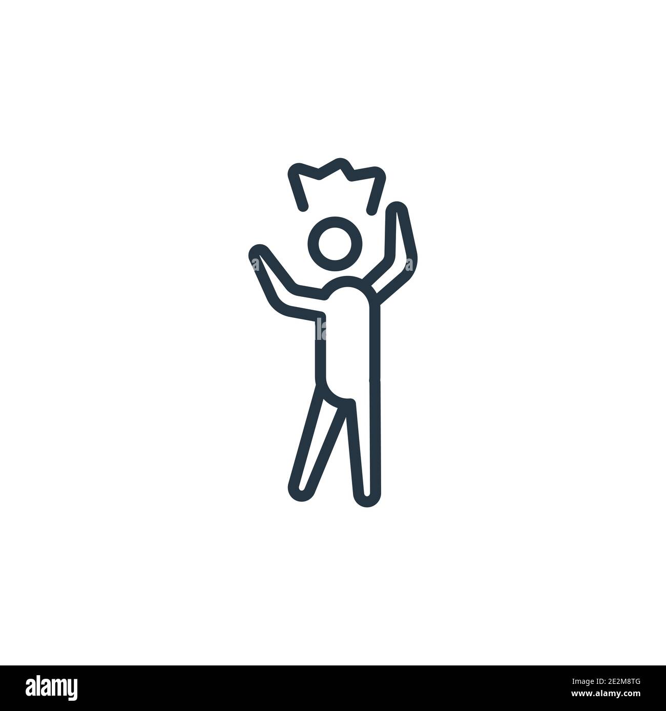 Irritated human outline vector icon. Thin line black irritated human ...