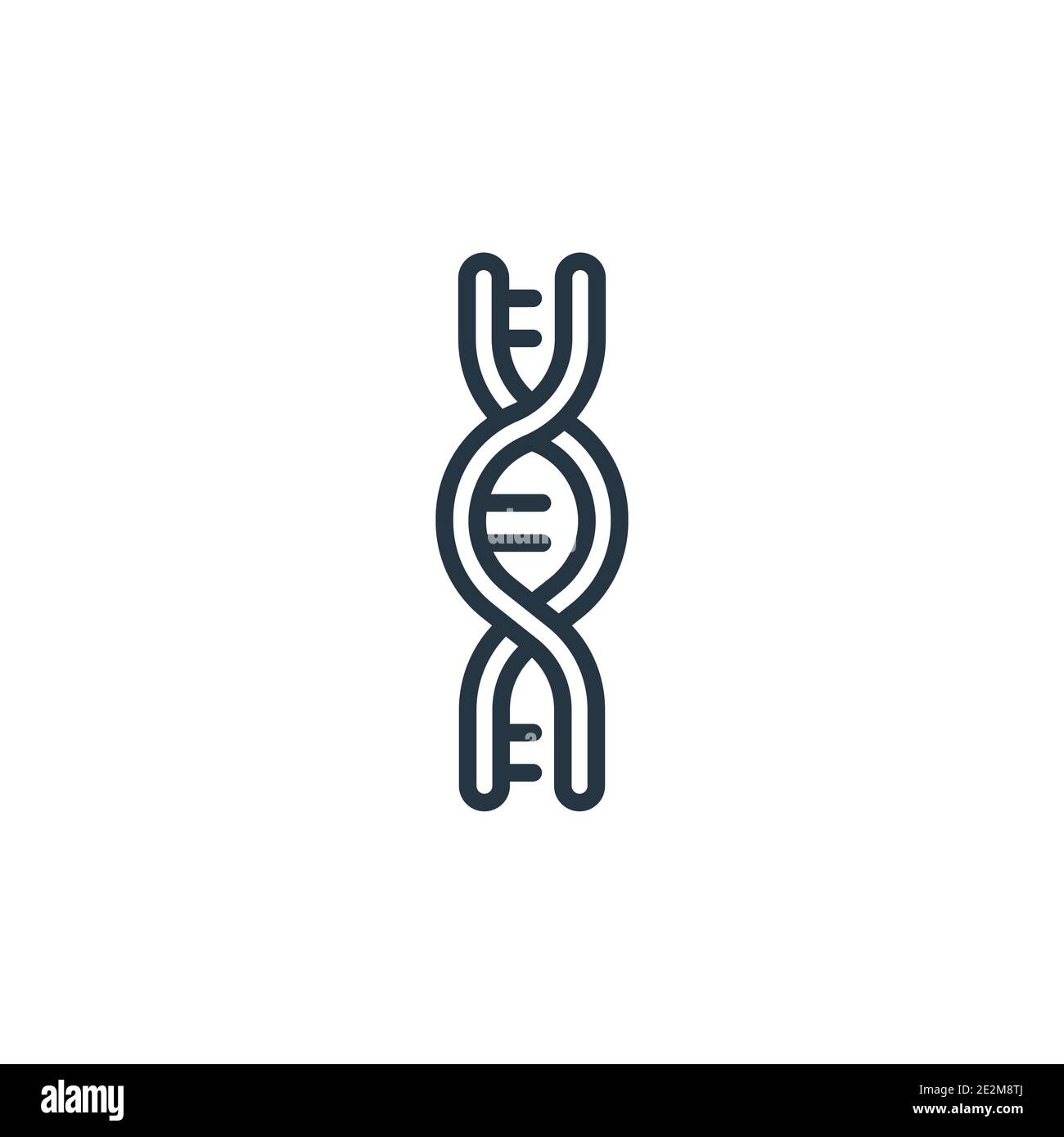 Dna outline vector icon. Thin line black dna icon, flat vector simple ...