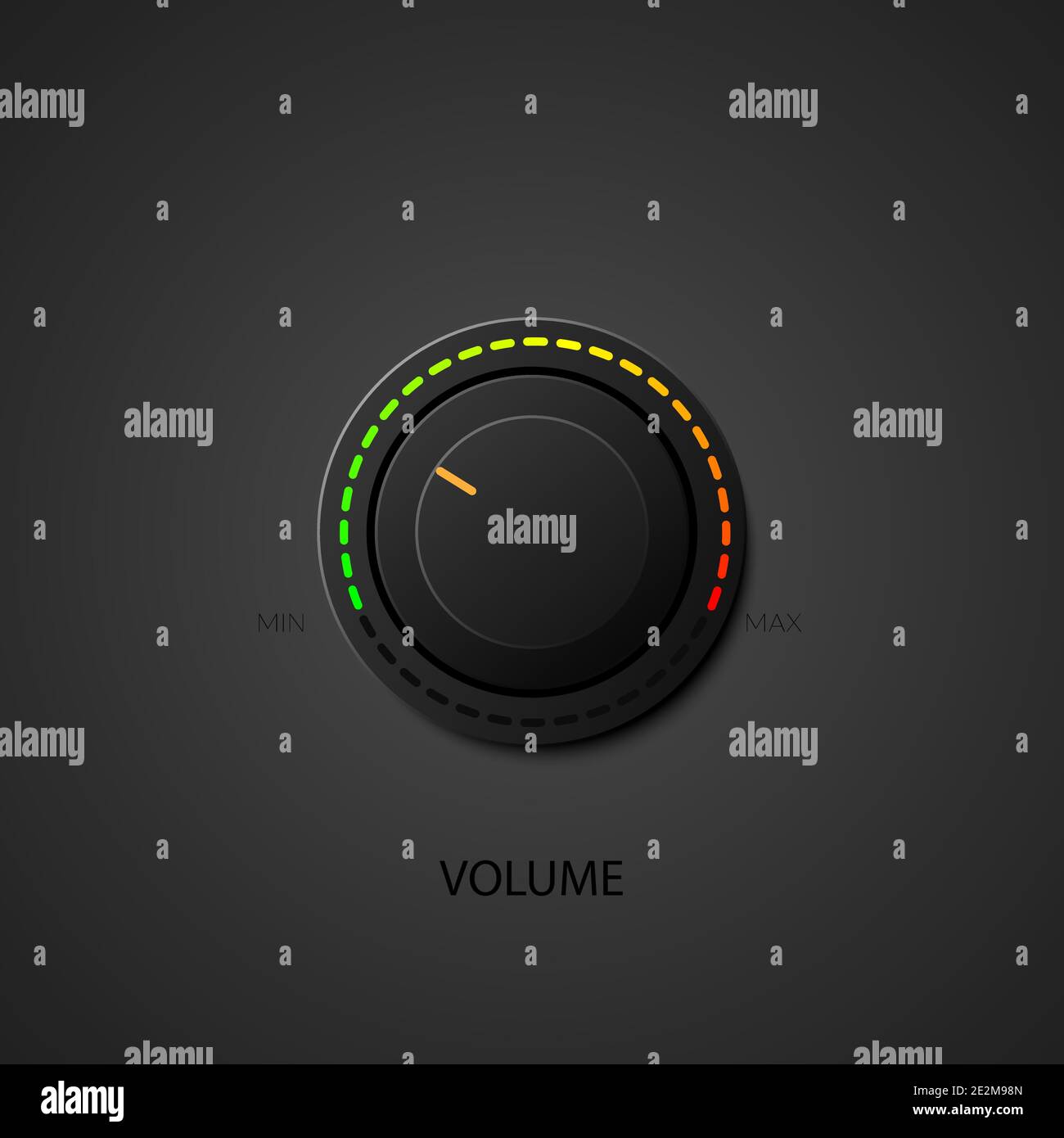 Realistic music button, volume knob with realistic designed shadow ...