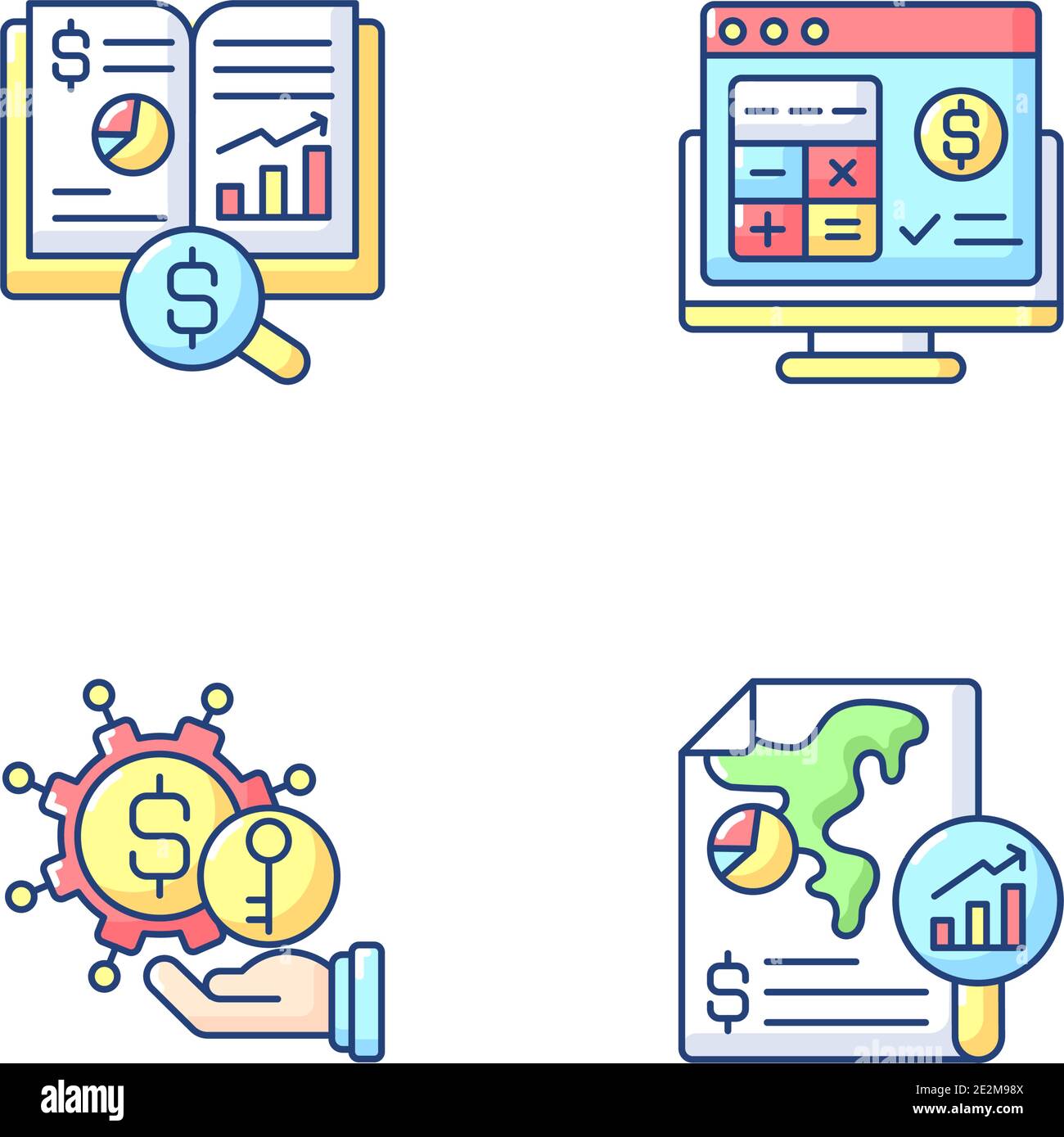 Accounting RGB color icons set Stock Vector Image & Art - Alamy