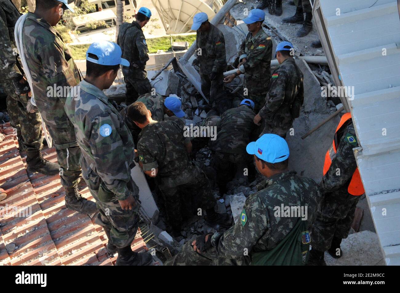 Handout image provided by the United Nations Stabilization Mission in ...