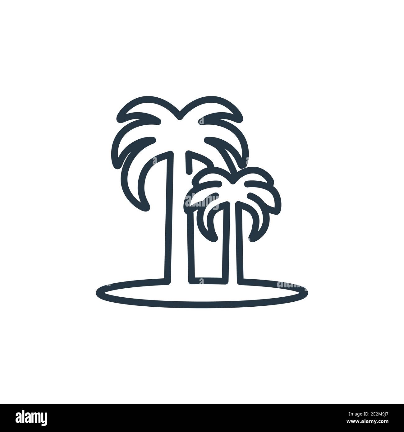 Coconut tree outline vector icon. Thin line black coconut tree icon ...