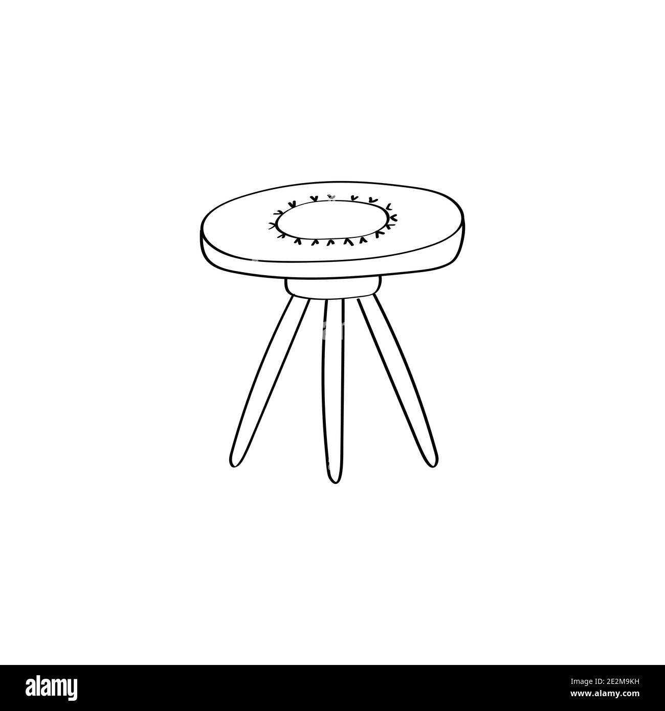 Doodle coffee table icon. Cute hand drawn vector illustration Stock ...