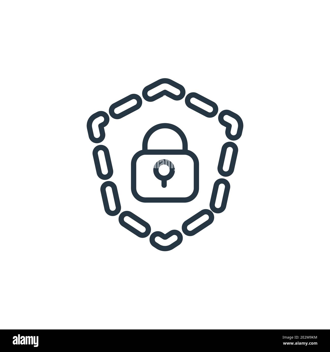 Security outline vector icon. Thin line black security icon, flat ...