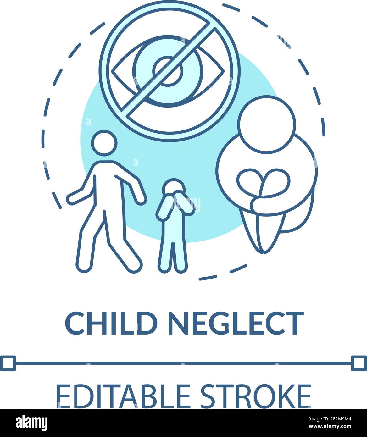 Child neglect turquoise concept icon Stock Vector Image & Art - Alamy