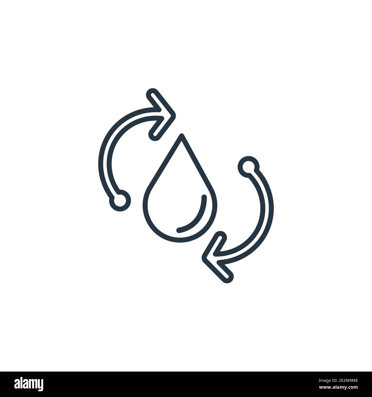 Water cycle outline vector icon. Thin line black water cycle icon, flat ...