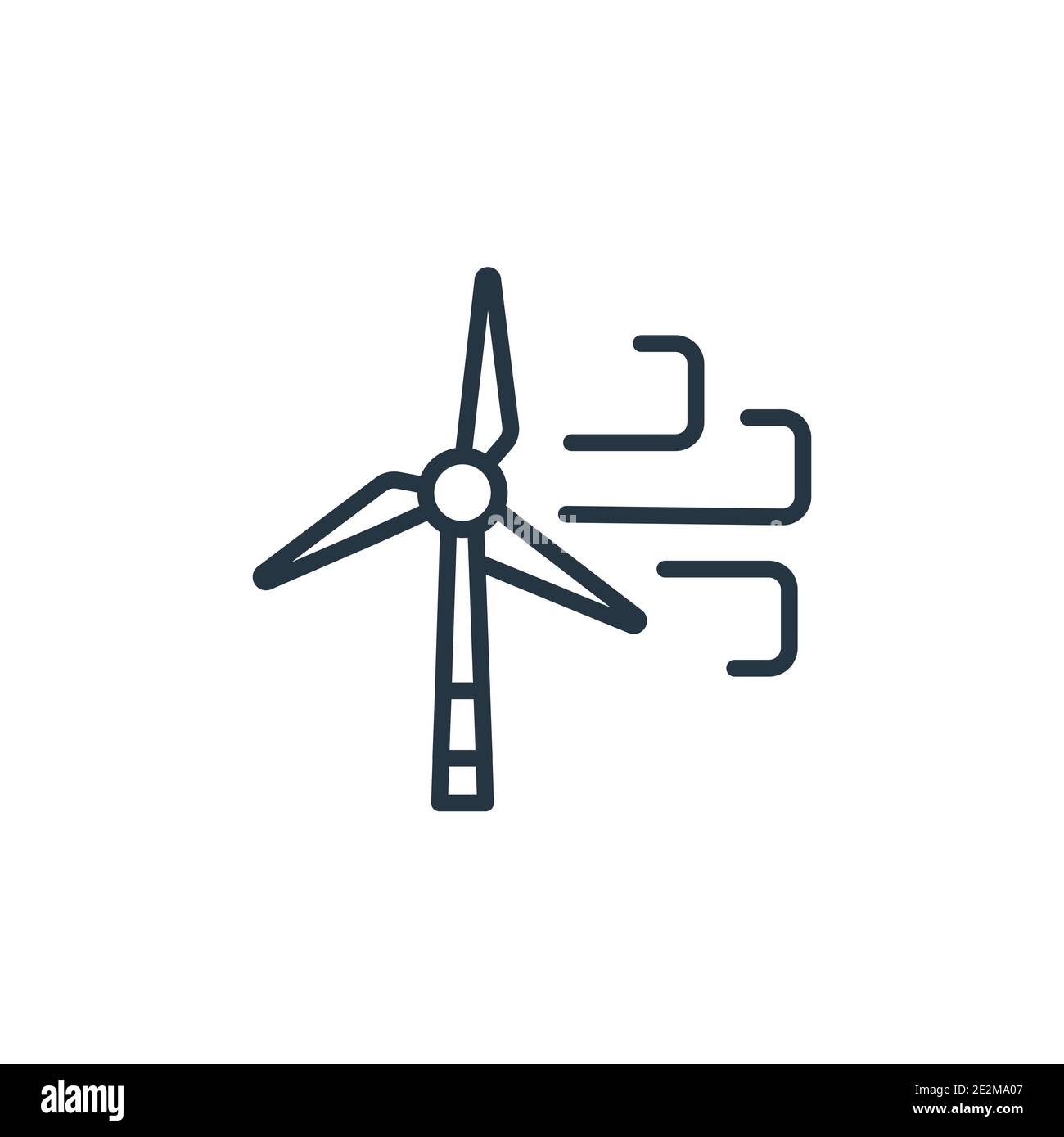 Wind energy outline vector icon. Thin line black wind energy icon, flat ...