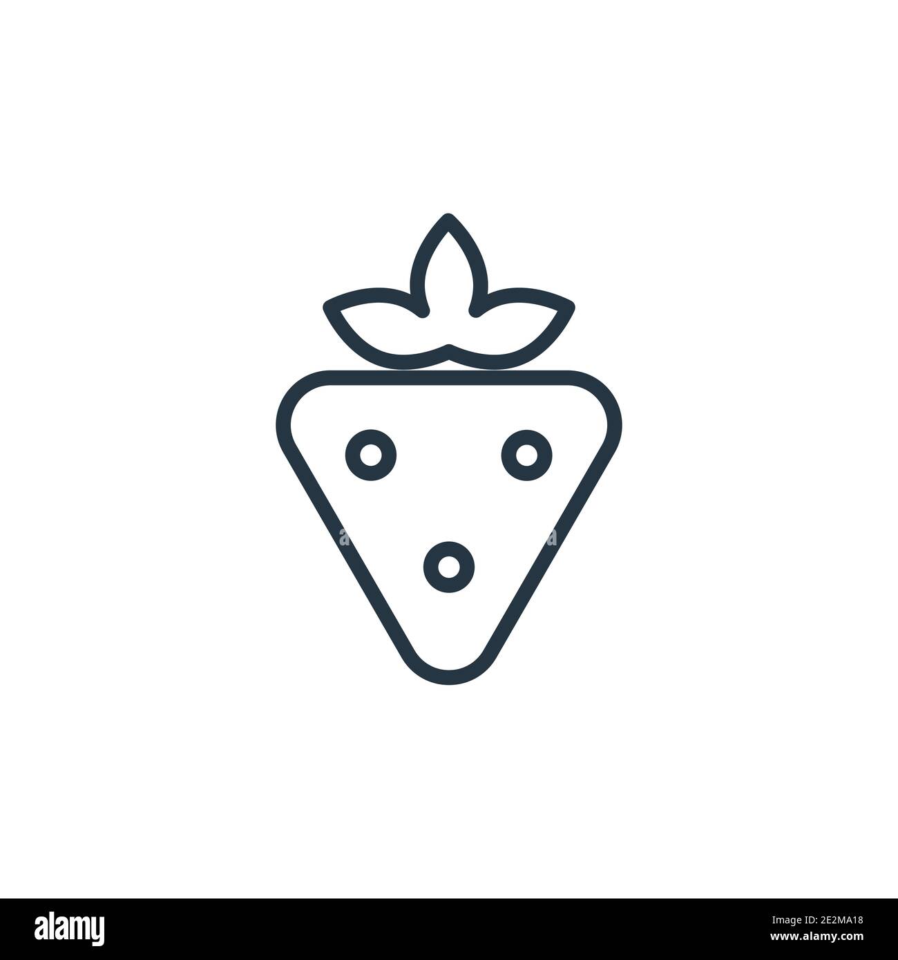 Strawberry outline vector icon. Thin line black strawberry icon, flat ...