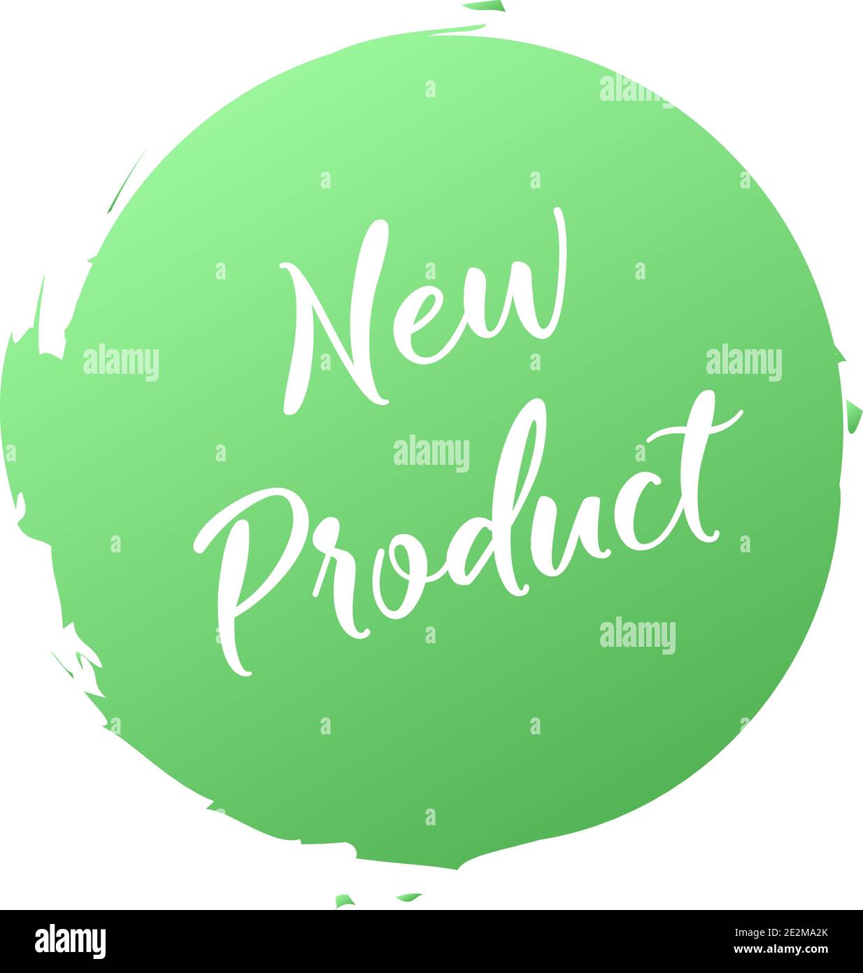 New Product handwritten word with color circle brush stroke background ...