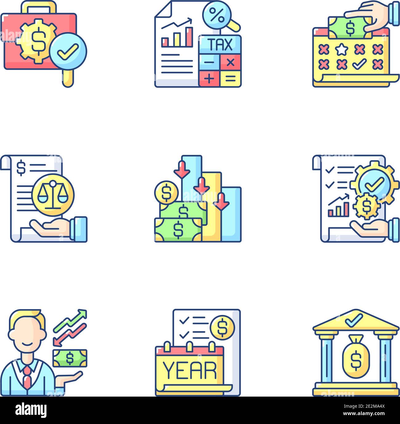 Accounting RGB color icons set Stock Vector Image & Art - Alamy