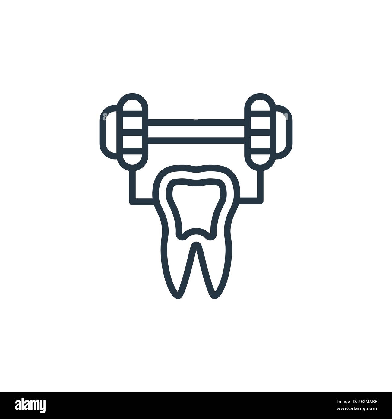 Healthy tooth outline vector icon. Thin line black healthy tooth icon ...