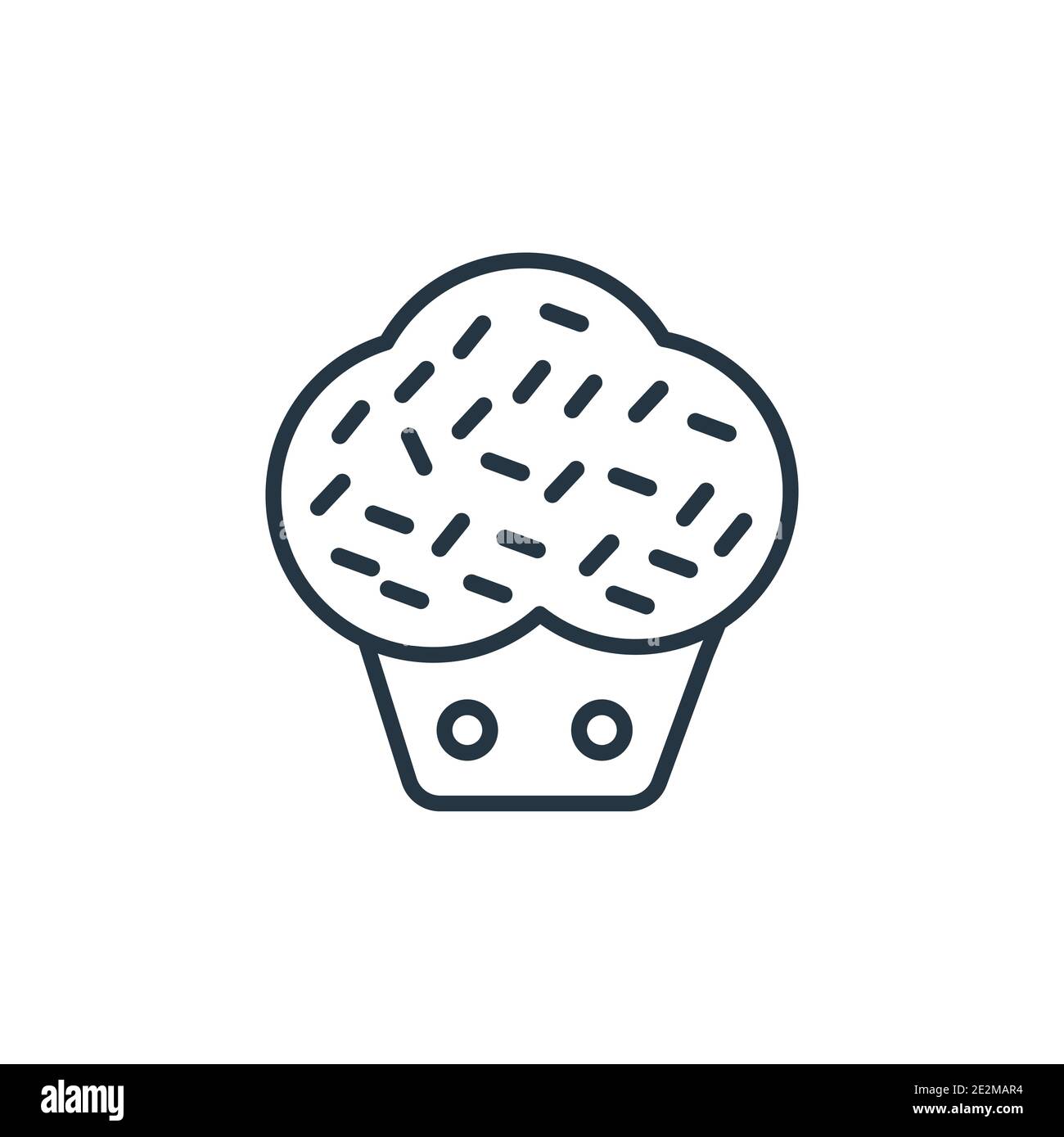 Romantic muffin outline vector icon. Thin line black romantic muffin ...