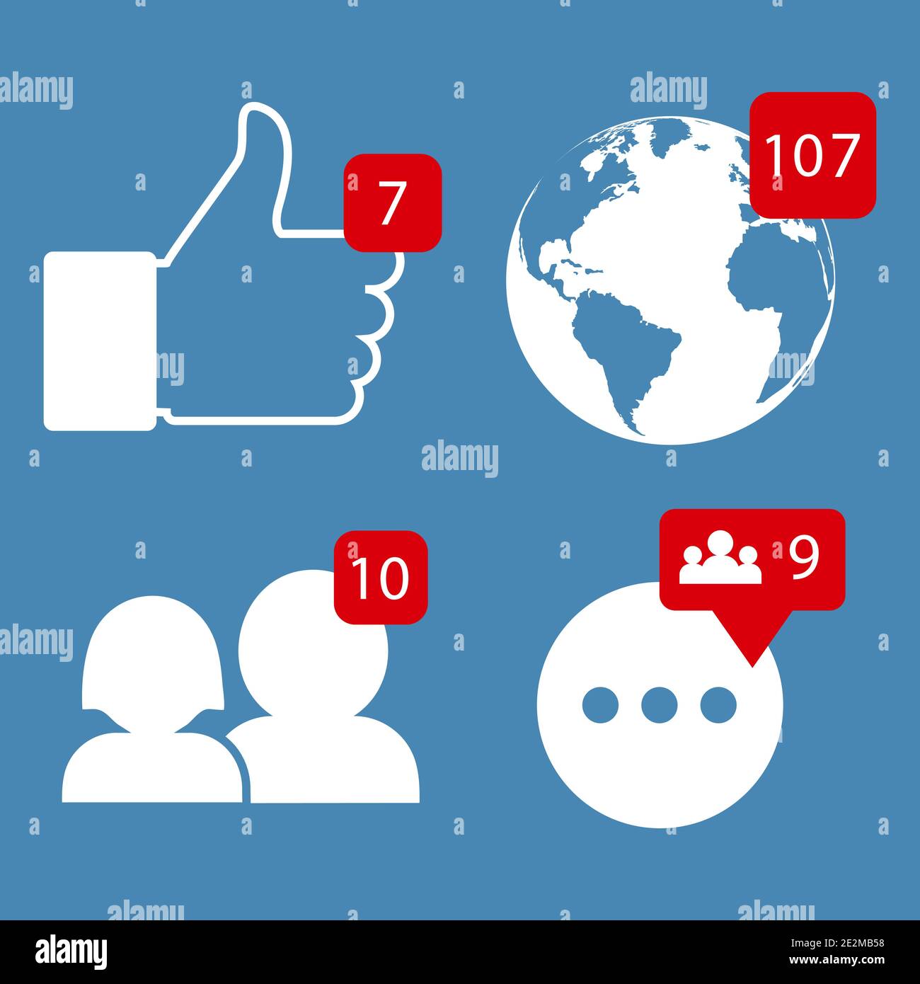 Social network notifications icons for your website Stock Vector Image ...