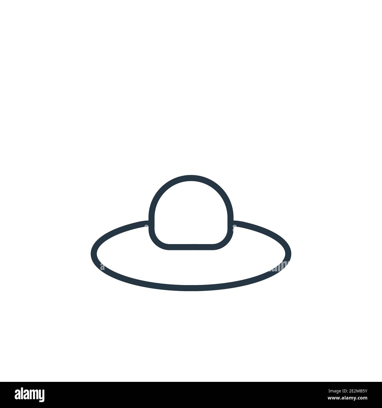 Round hat outline vector icon. Thin line black round hat icon, flat ...
