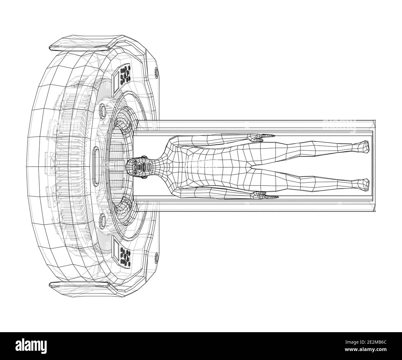 MRI machine scanning patient inside. Vector Stock Vector Image & Art ...