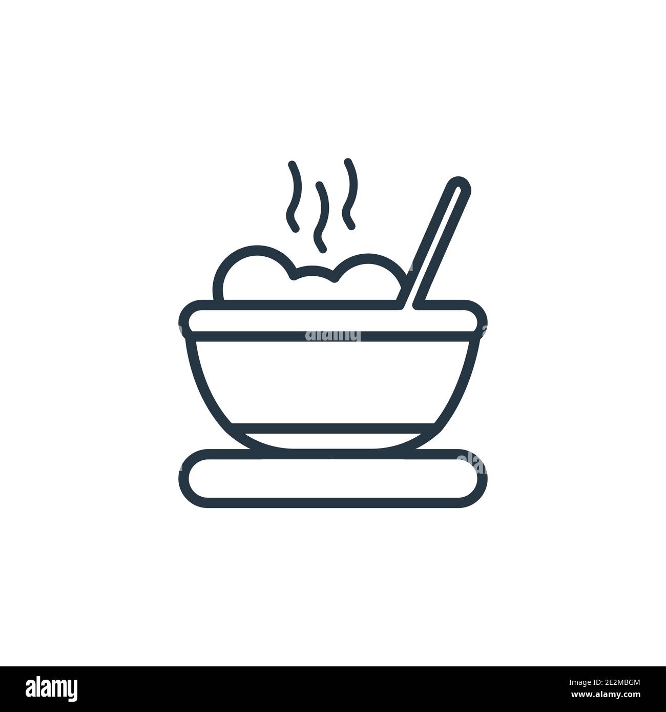 Dandan noodles outline vector icon. Thin line black dandan noodles icon ...