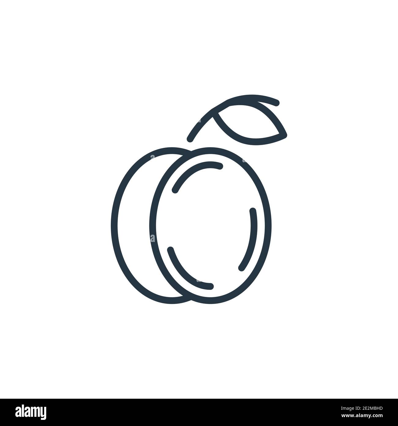 Peach outline vector icon. Thin line black peach icon, flat vector ...