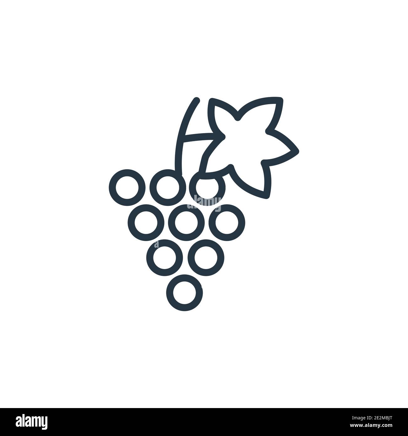 Grapes outline vector icon. Thin line black grapes icon, flat vector ...