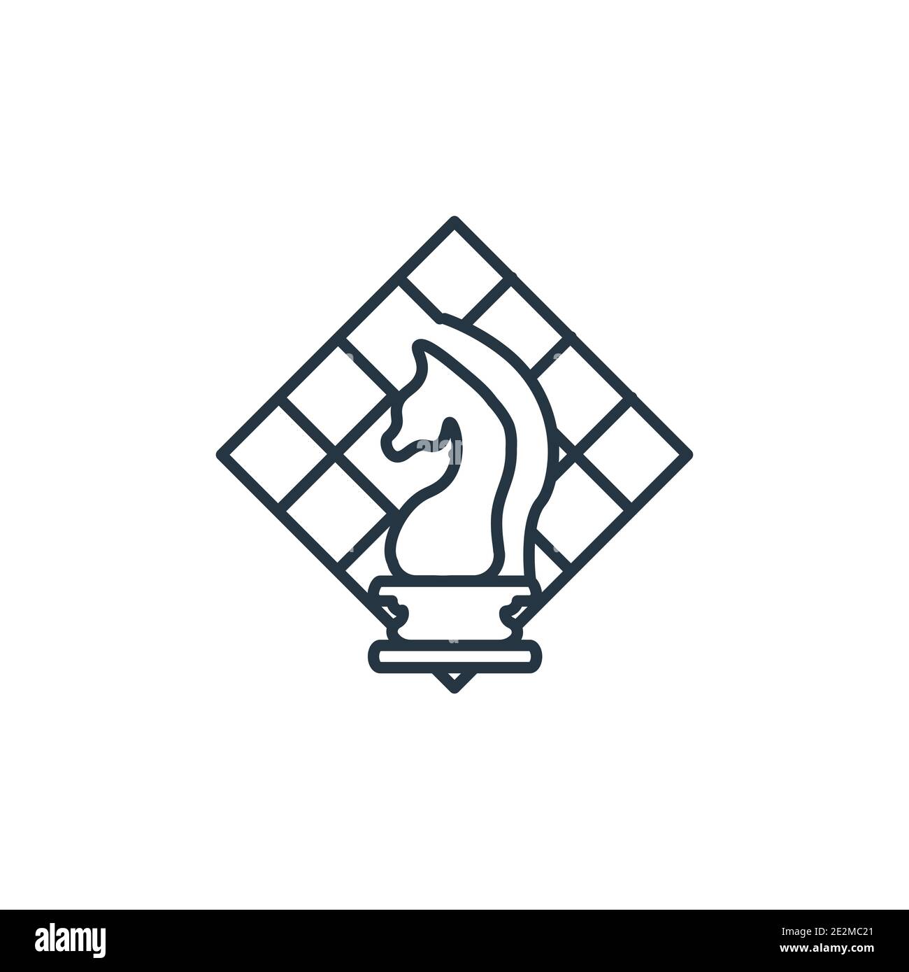 Chess outline vector icon. Thin line black chess icon, flat vector simple element illustration ...