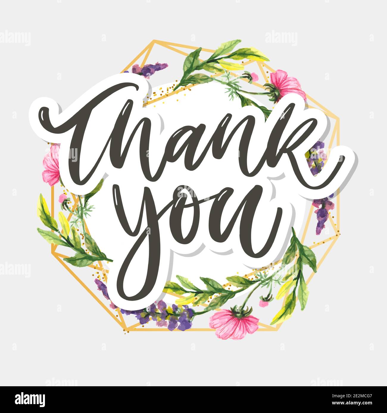 Cute Thank You Script Card Stock Vector Image & Art - Alamy