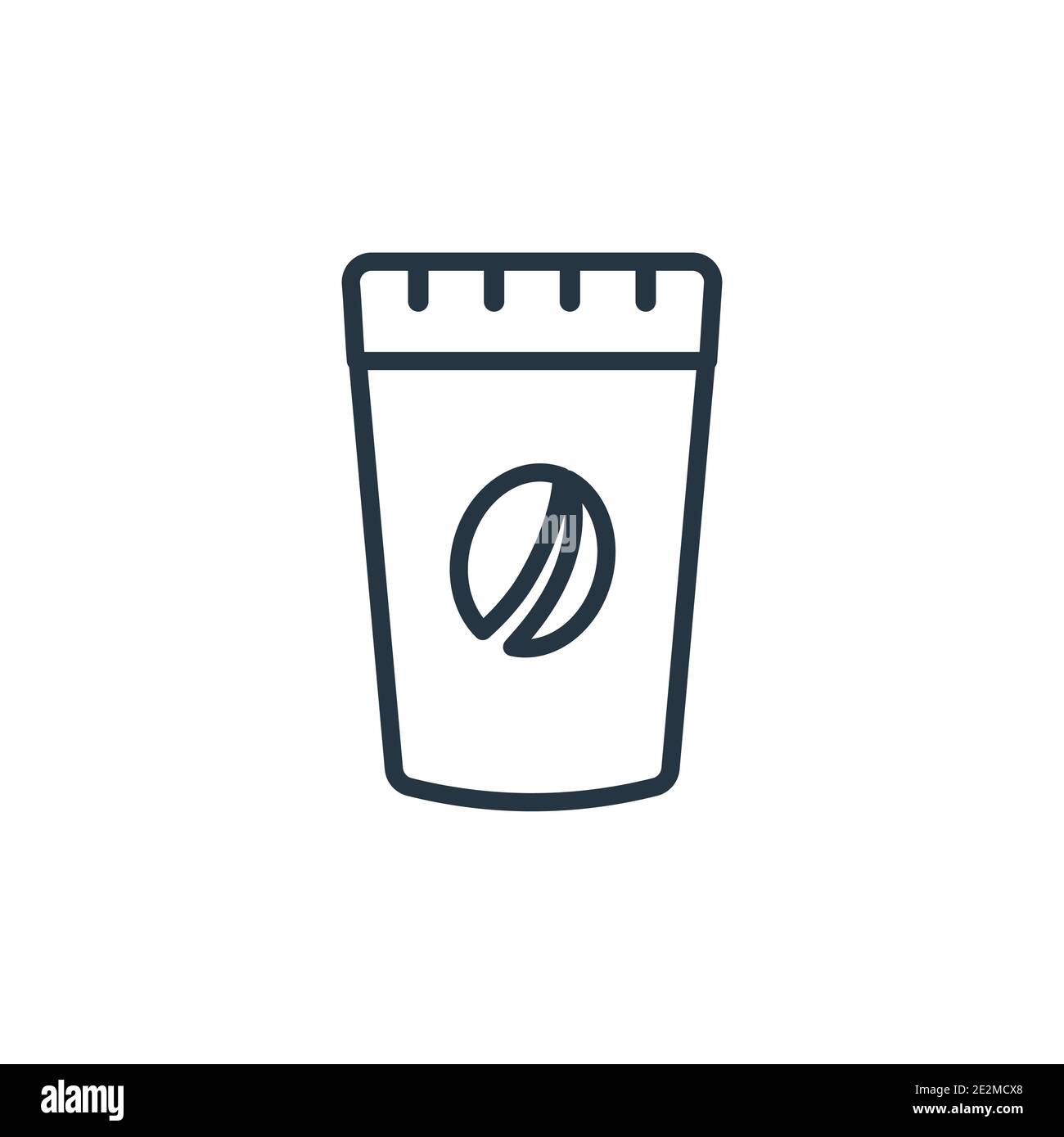 Coffee bag outline vector icon. Thin line black coffee bag icon, flat ...