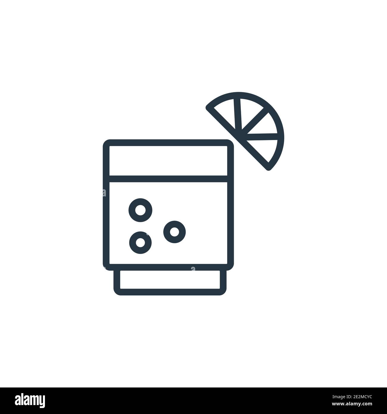 Lime rickey drink outline vector icon. Thin line black lime rickey ...