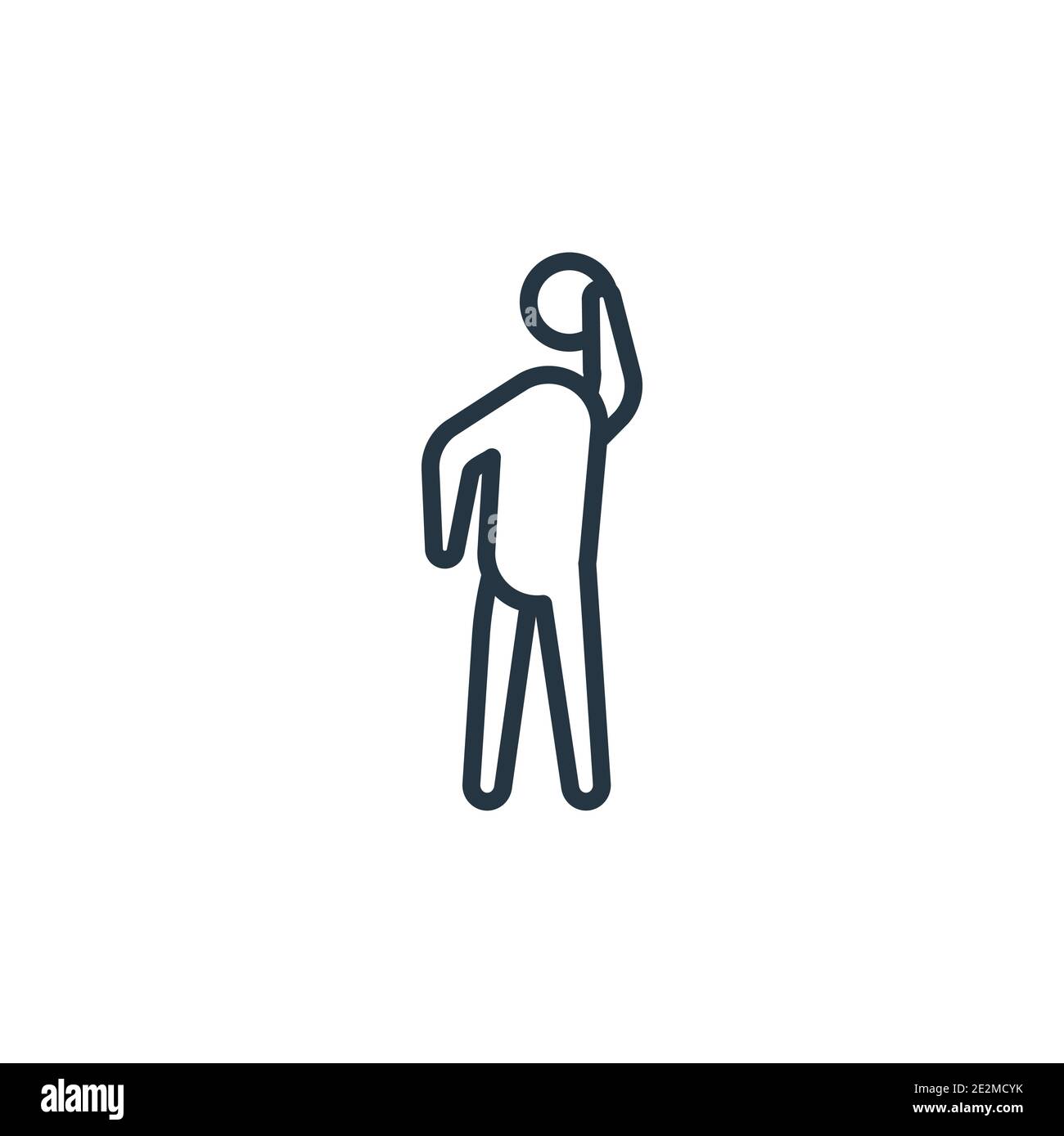 Bored human outline vector icon. Thin line black bored human icon, flat ...
