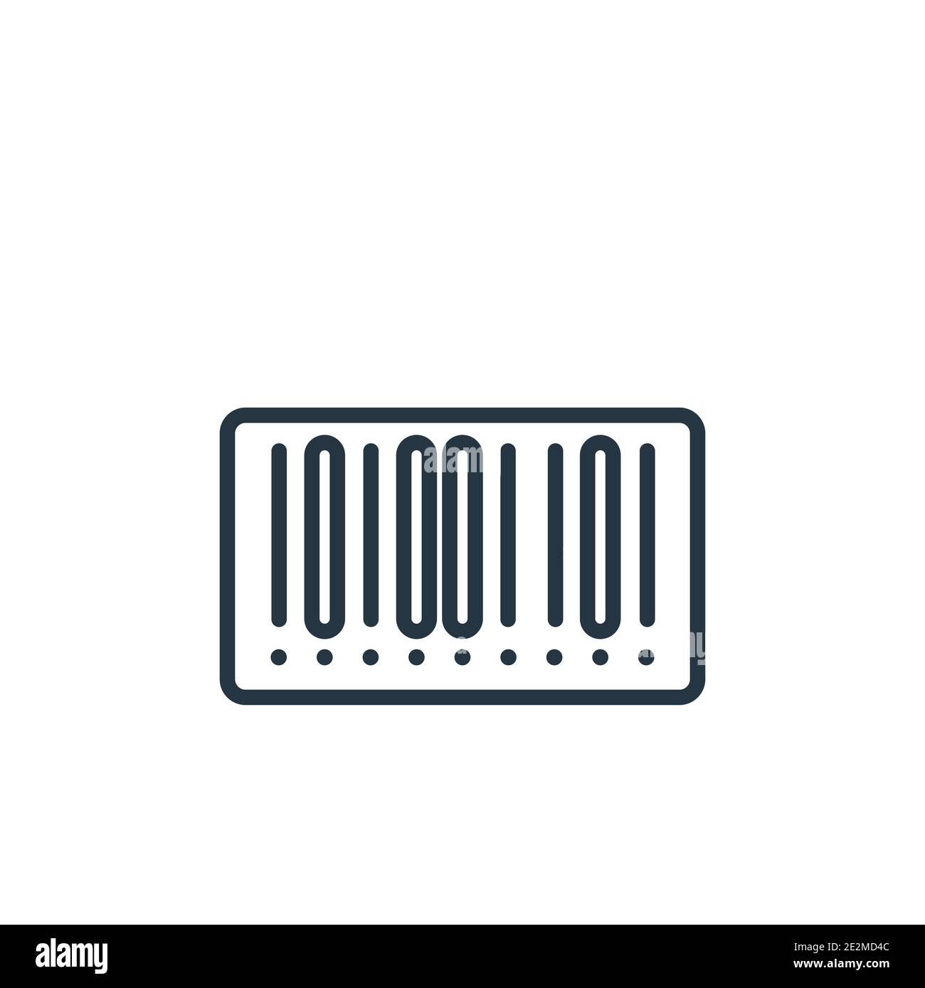 Barcode outline vector icon. Thin line black barcode icon, flat vector ...