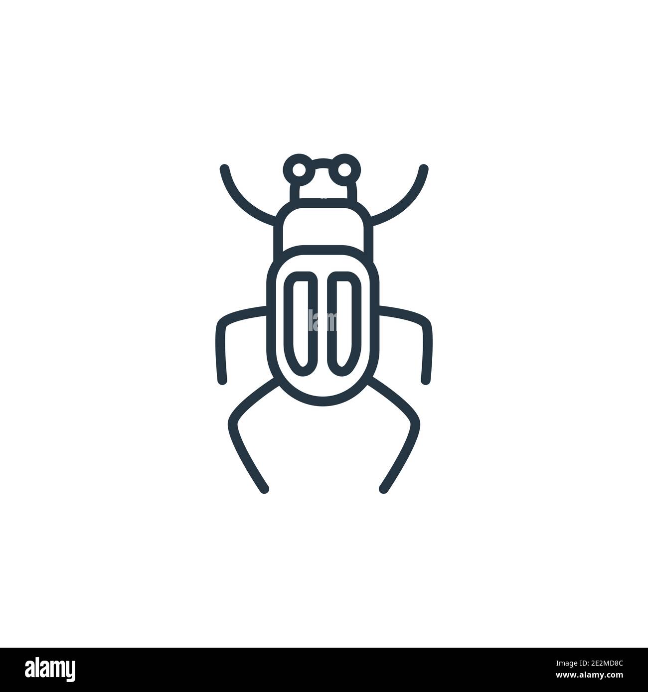 Scarab outline vector icon. Thin line black scarab icon, flat vector ...