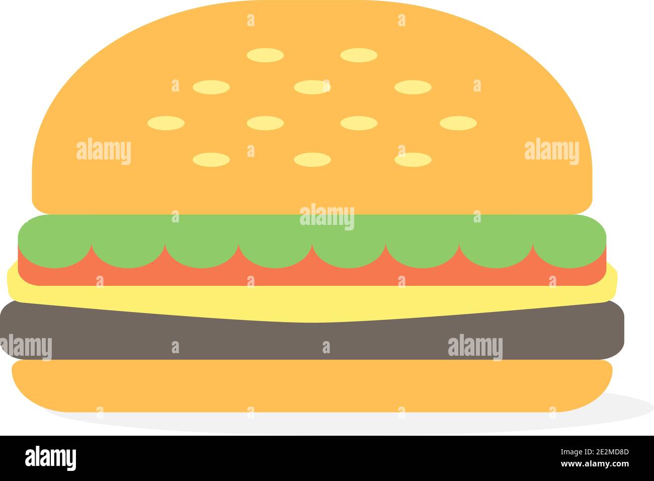 Burger icon, Simple burger Flat style Vector illustration Stock Vector ...