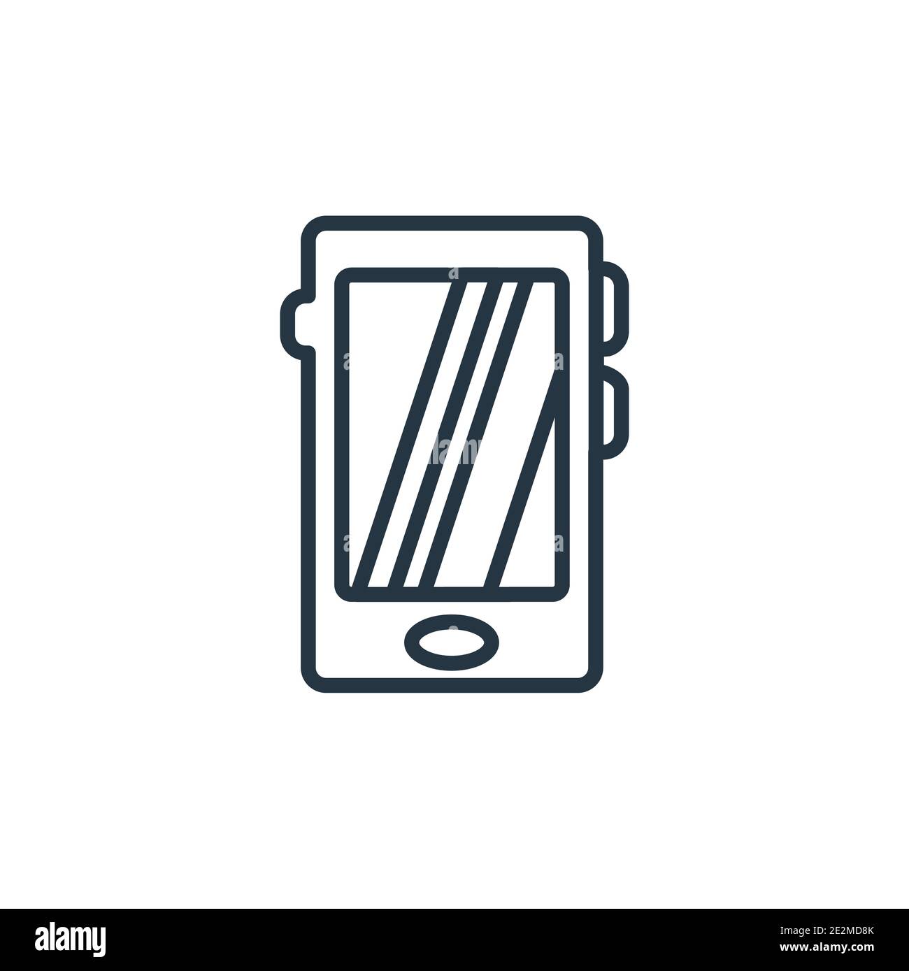 Cell phone outline vector icon. Thin line black cell phone icon, flat ...
