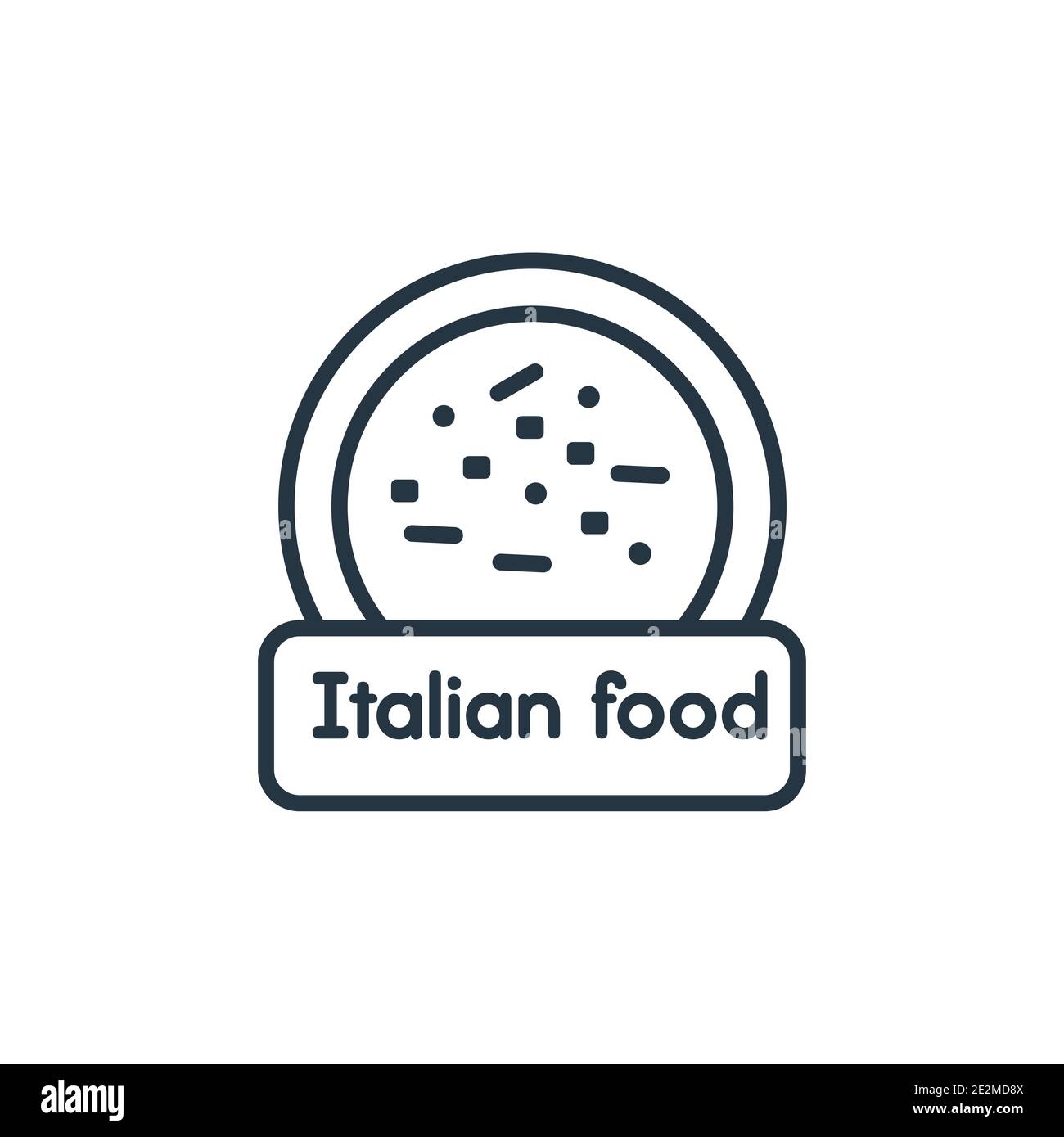 Italian outline vector icon. Thin line black italian icon, flat vector ...