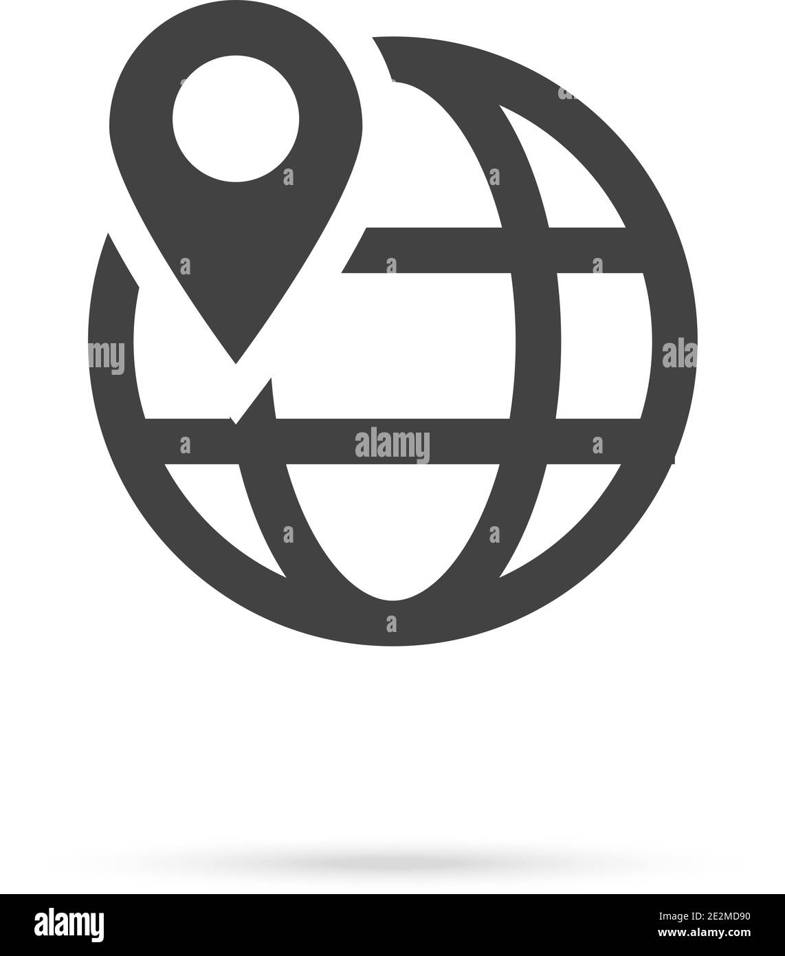 Location on globe. Pin on globe. Simple black icon Stock Vector Image ...