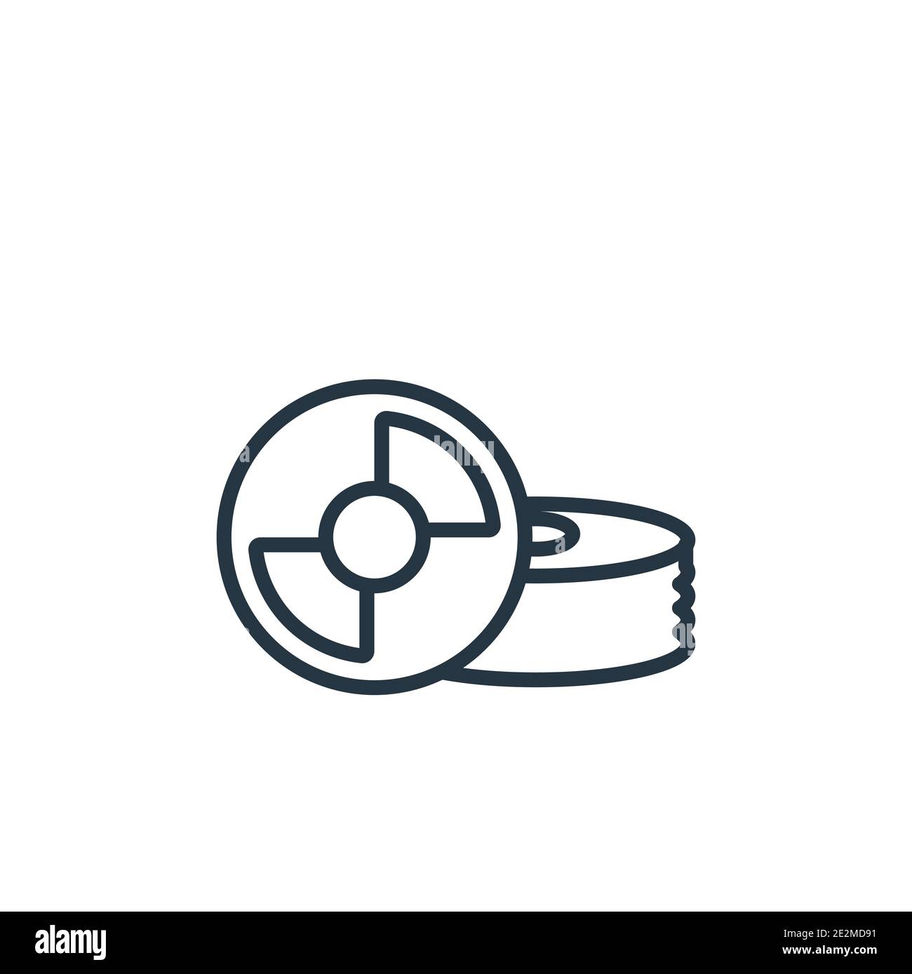 Disk outline vector icon. Thin line black disk icon, flat vector simple ...