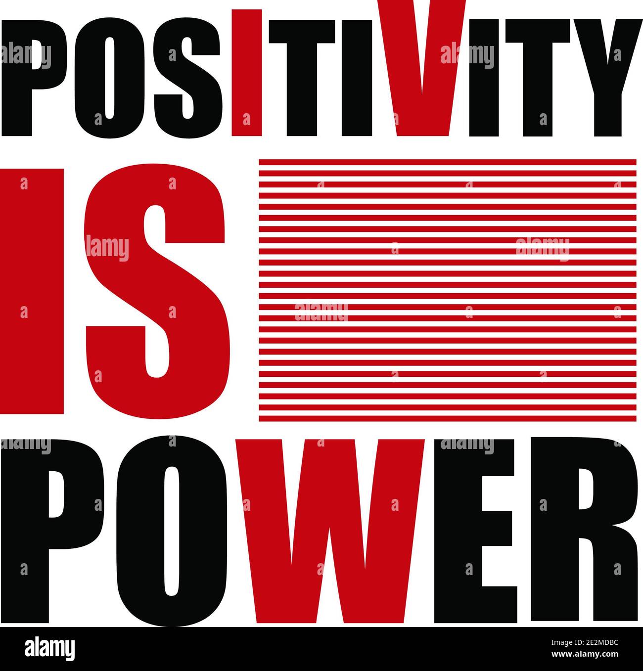 Illustration of the text "positivity is power" for design isolated on a ...