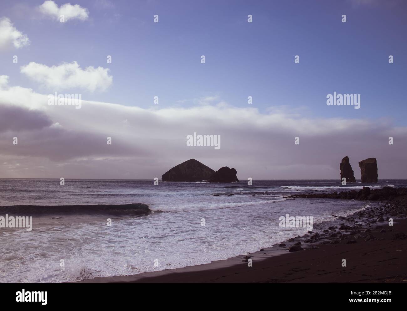 Sunset at Mosteiros beach, São Miguel island - Azores Stock Photo - Alamy
